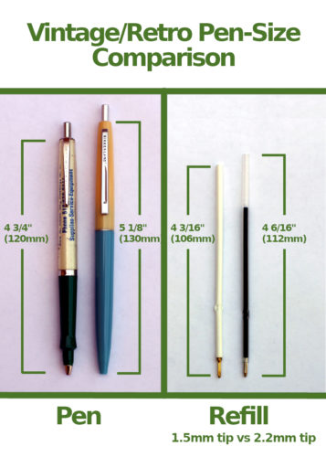 Refills for Kikkerland Retro Pens X20 Style
